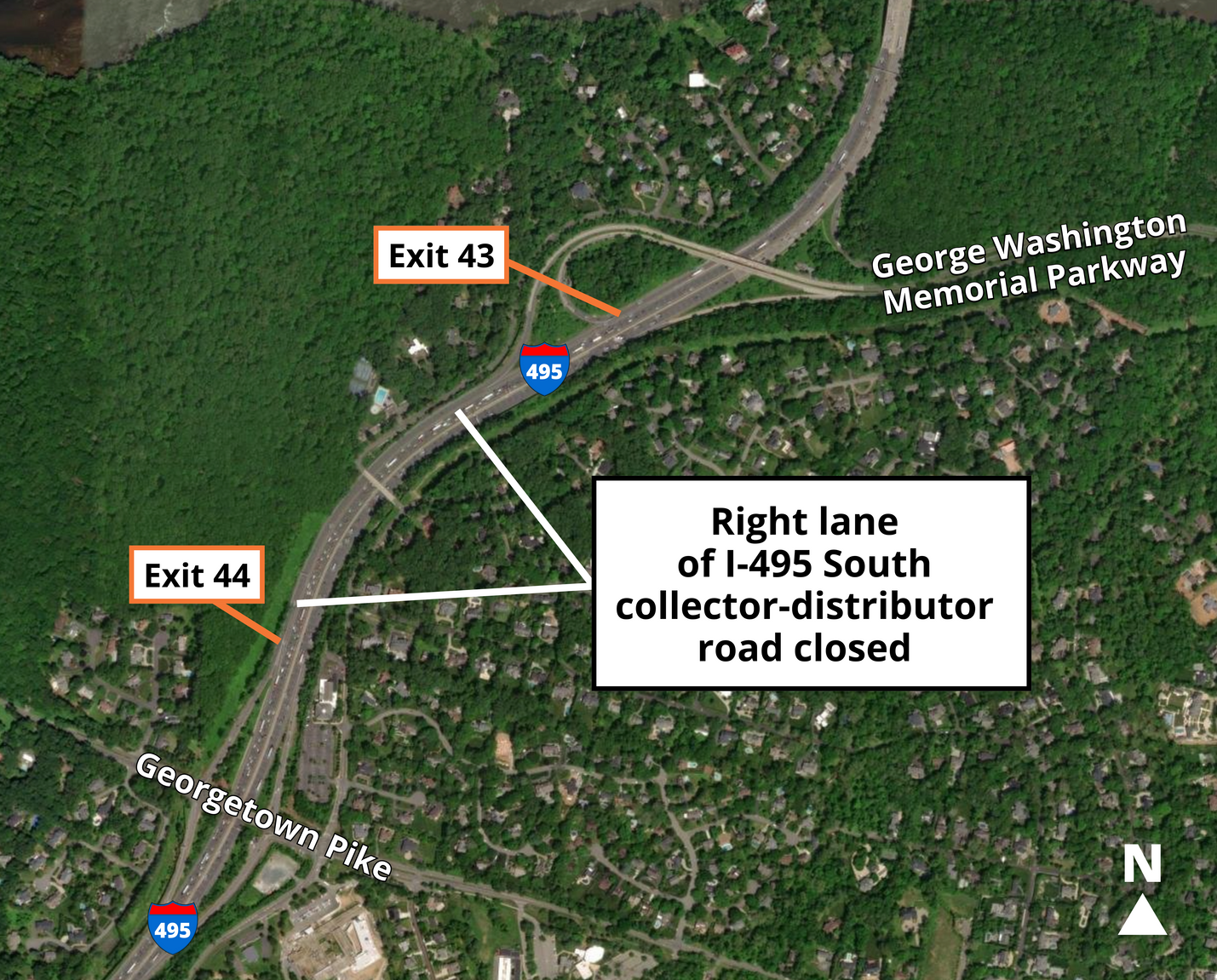 Northern Virginia District | Weekend Lane Closure on I-495 South ...