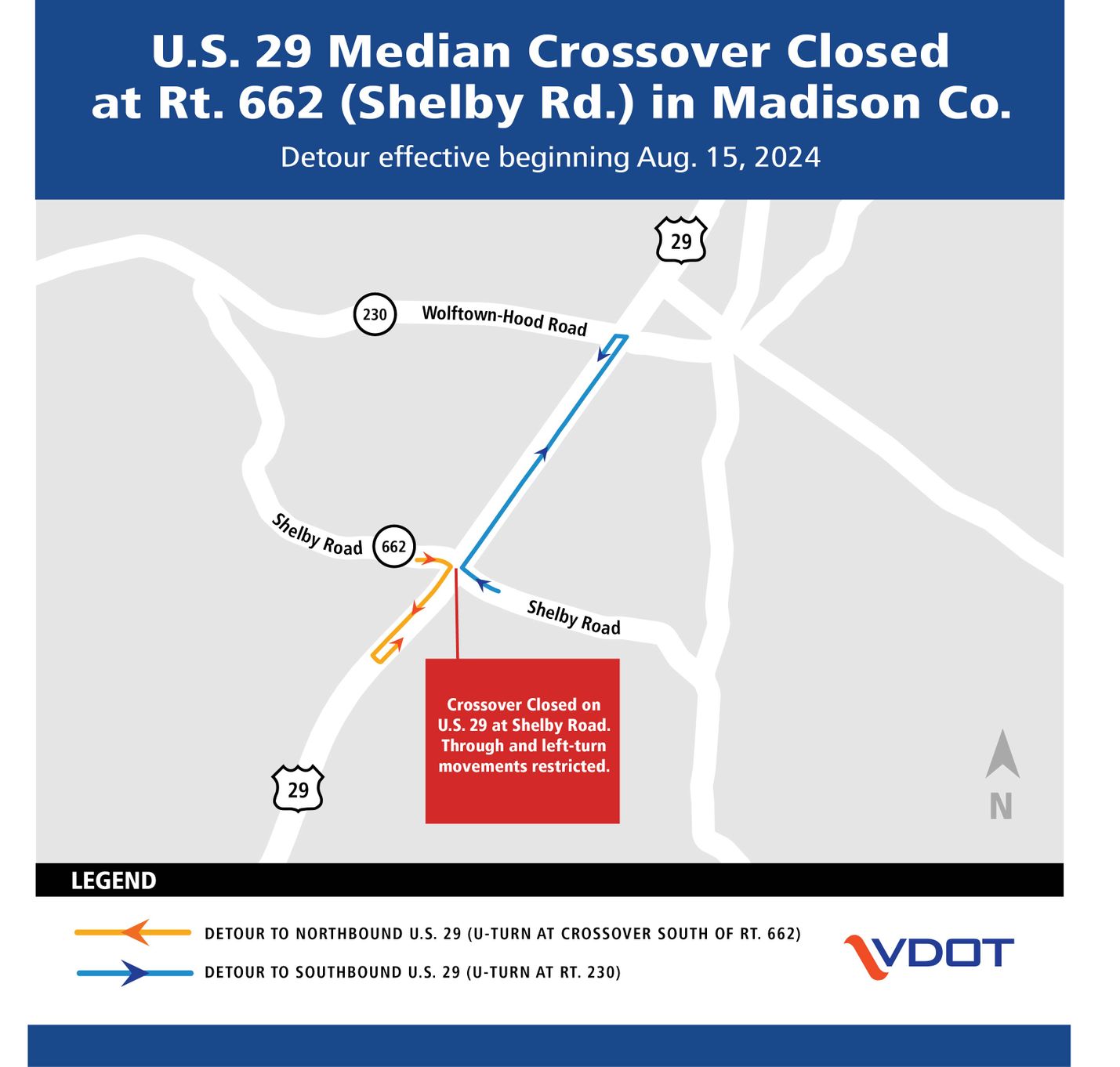 Culpeper District | RCUT project to close median on U.S. 29 at Shelby ...
