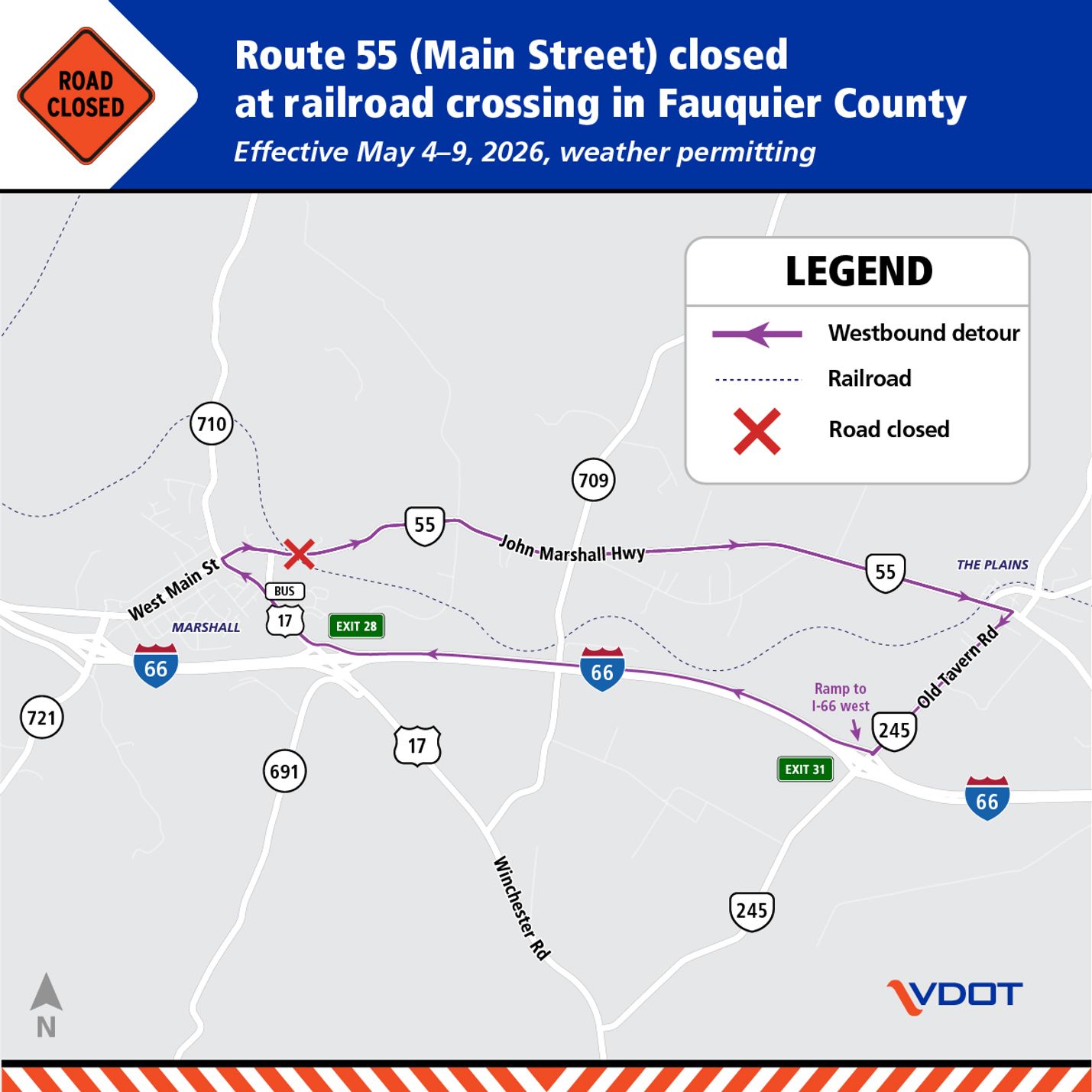 Culpeper District | Norfolk Southern to close Route 55 (Main Street ...
