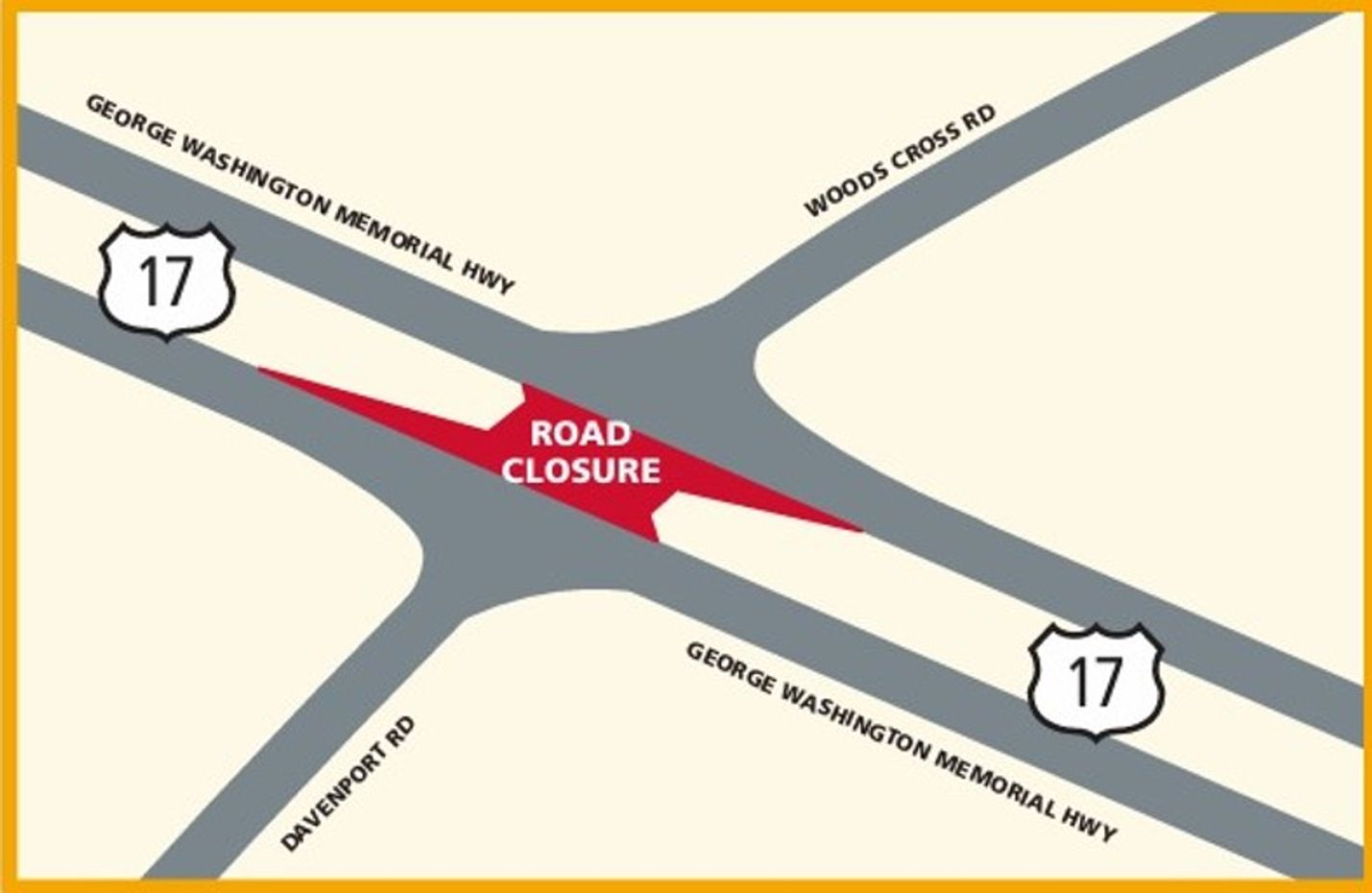 Fredericksburg District | Route 17 and Woods Cross Road median ...