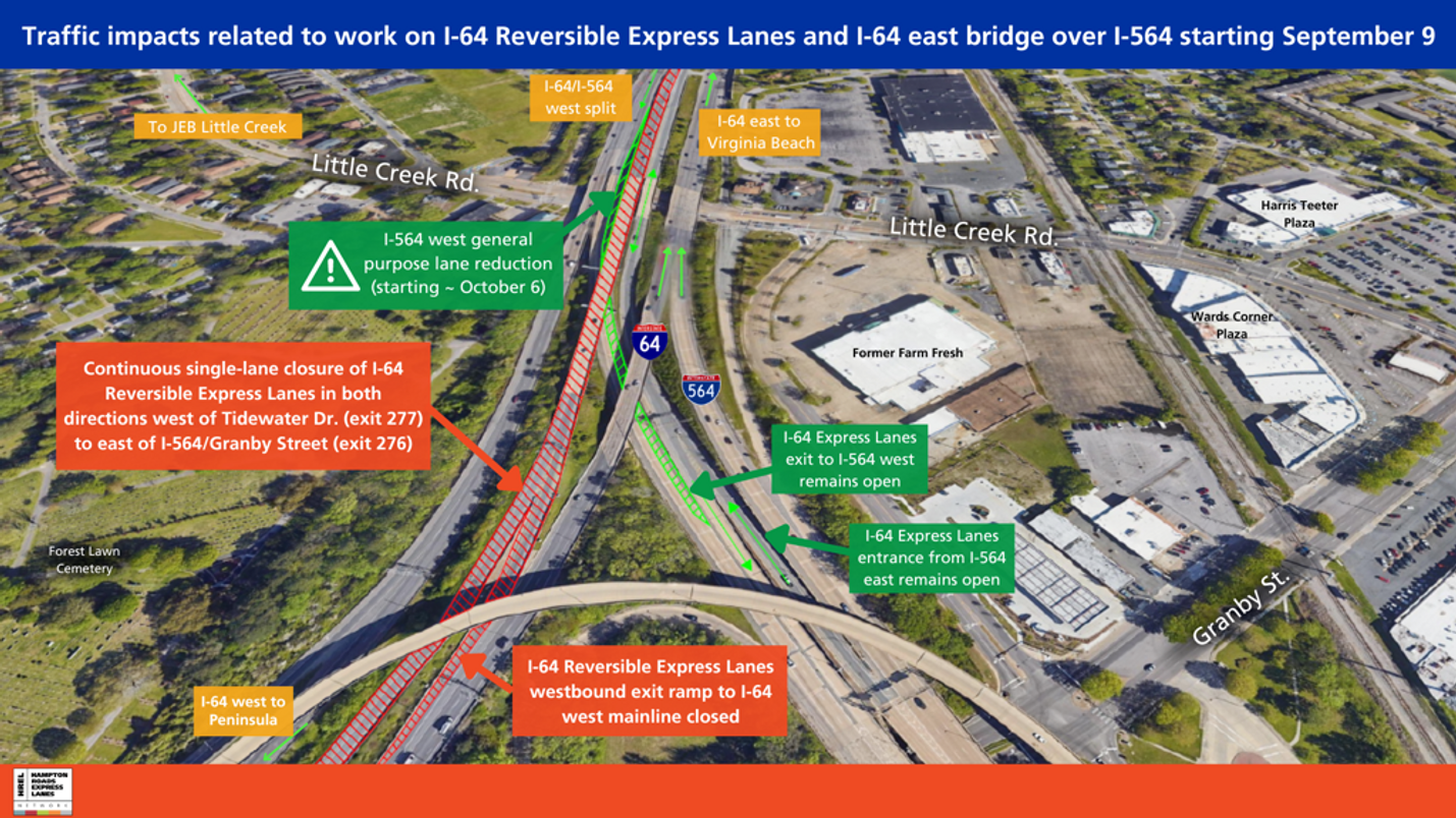 Hampton Roads District | Multiweek closure to be implemented at I-64 ...