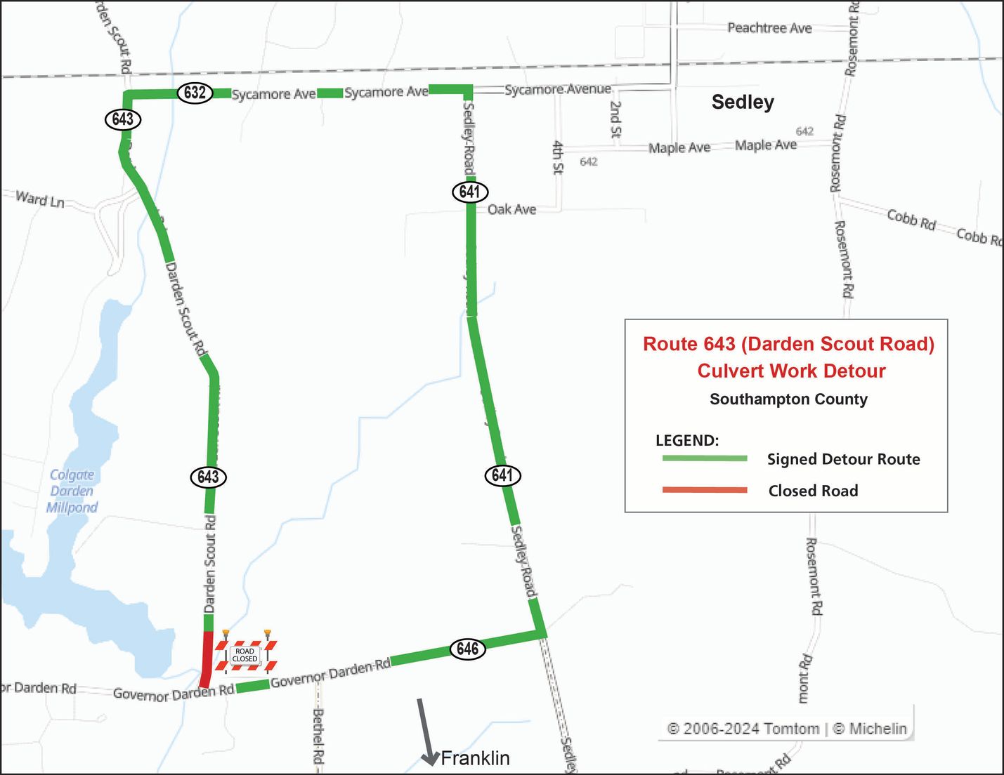 Hampton Roads District | Portion of Route 643 (Darden Scout Road ...