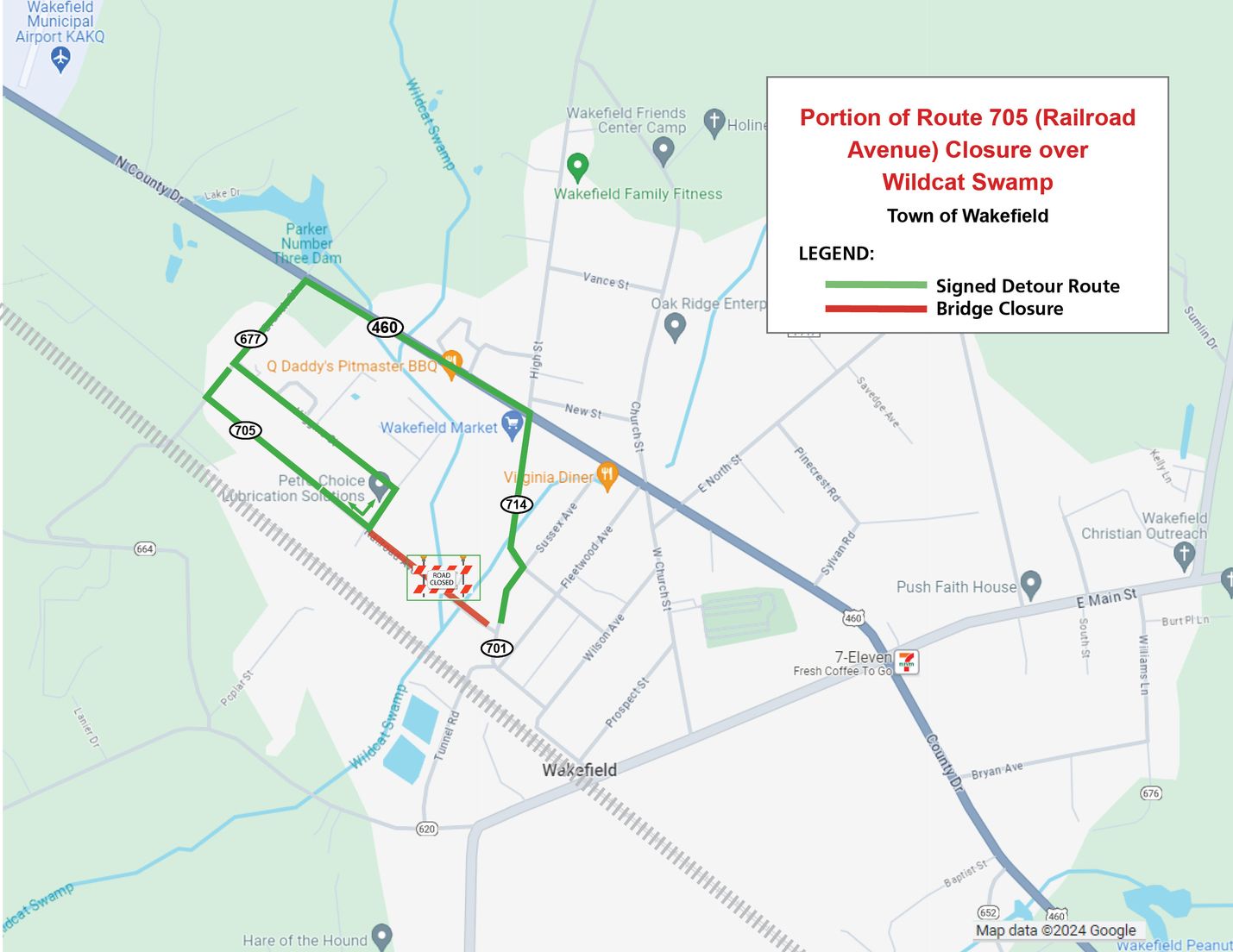 Hampton Roads District | Portion of Route 705 (Railroad Avenue) over ...