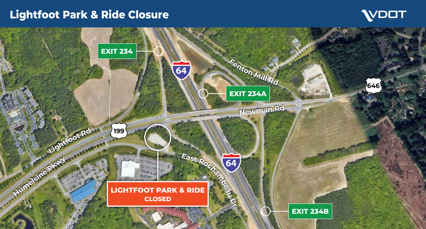 Hampton Roads District | Long-term closure of Lightfoot Park and Ride ...