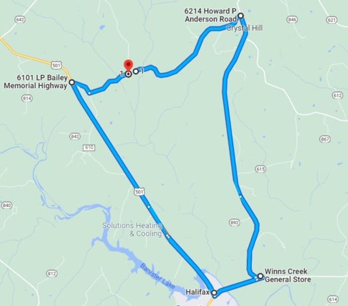 Lynchburg District | Section of Route 610 (Crystal Hill Road) in ...