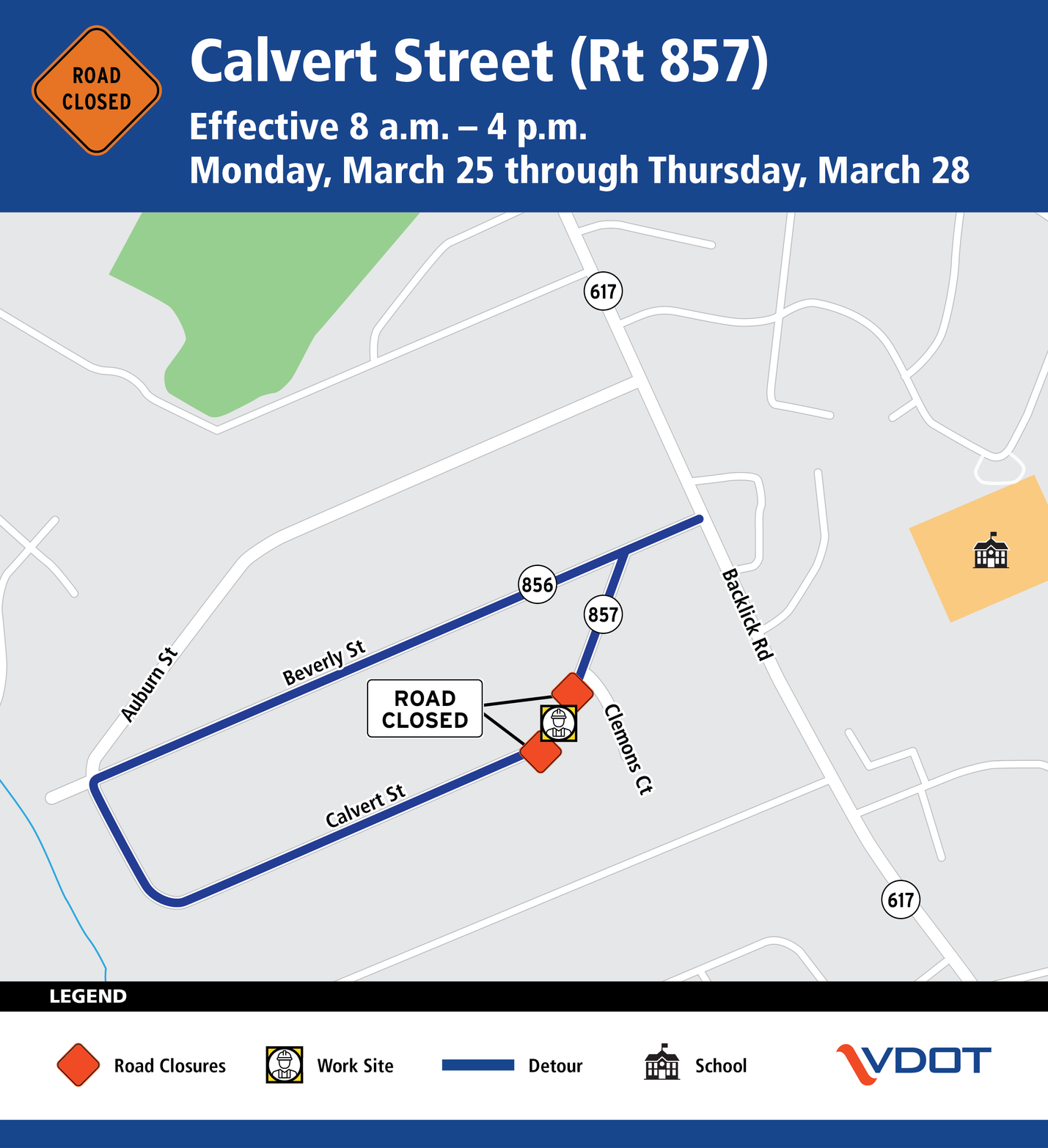 Northern Virginia District | Calvert Street Daytime Closures in ...