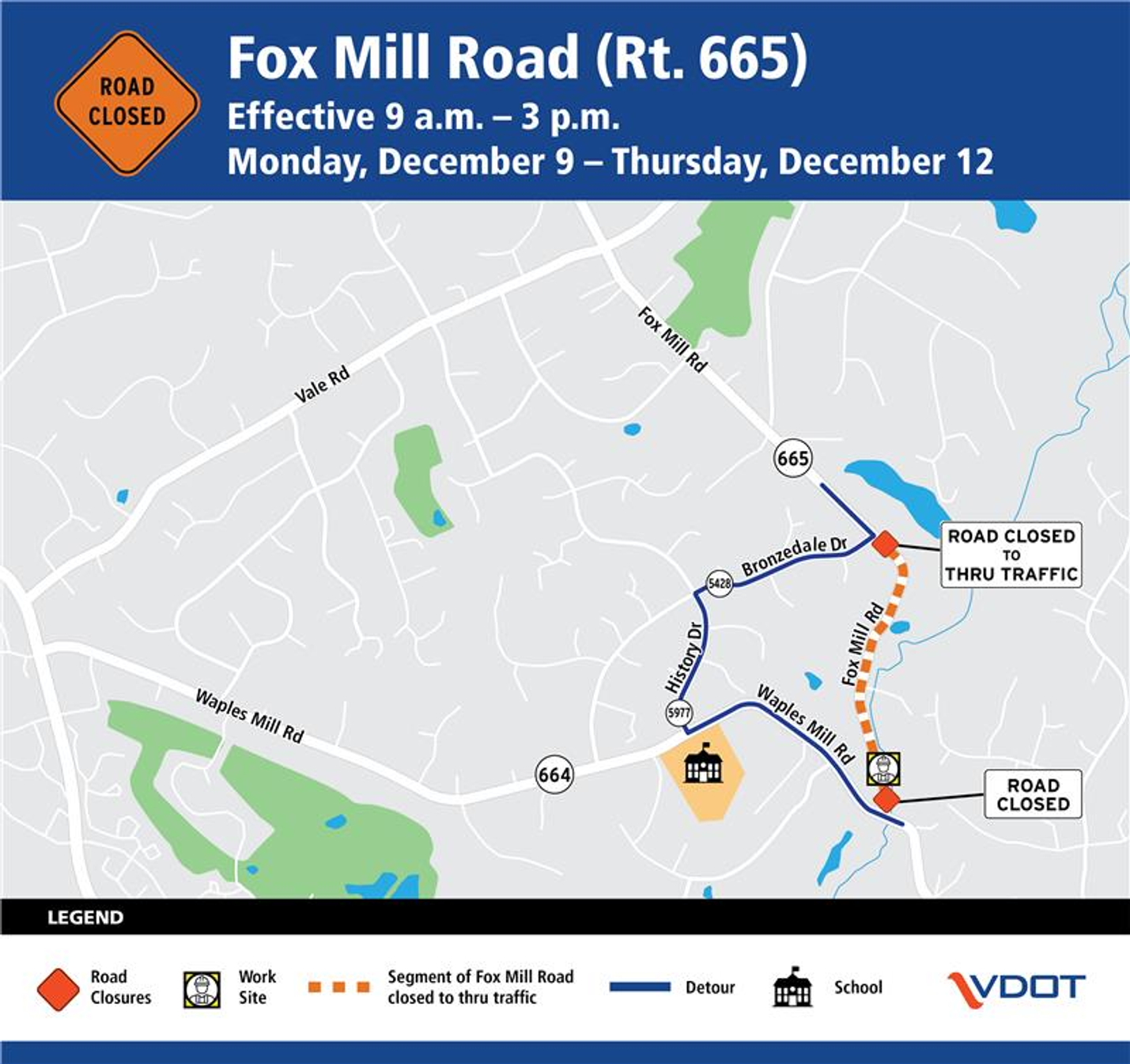 Northern Virginia District | Fox Mill Road daytime closures in Oakton ...