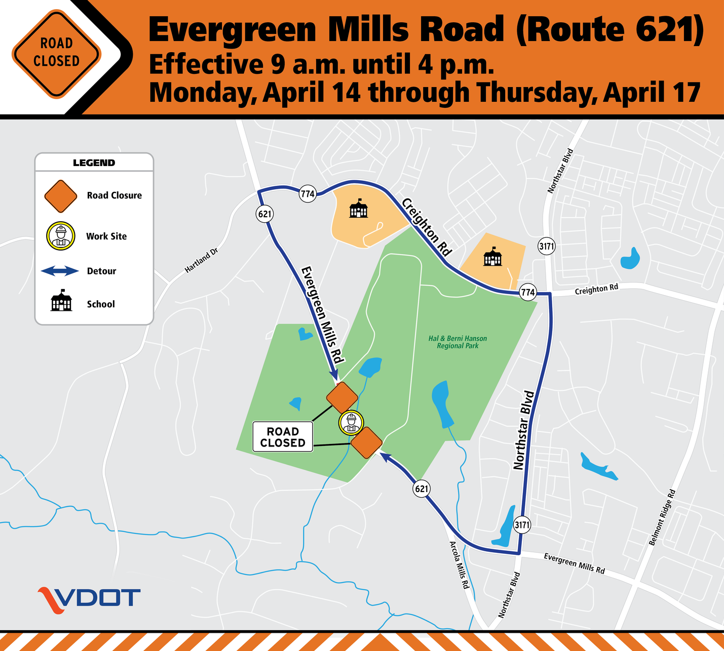 Northern Virginia District | Evergreen Mills Road daytime closures in ...