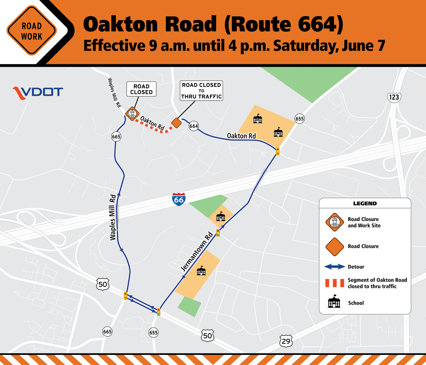 Northern Virginia District | Oakton Road daytime closure at Waples Mill ...