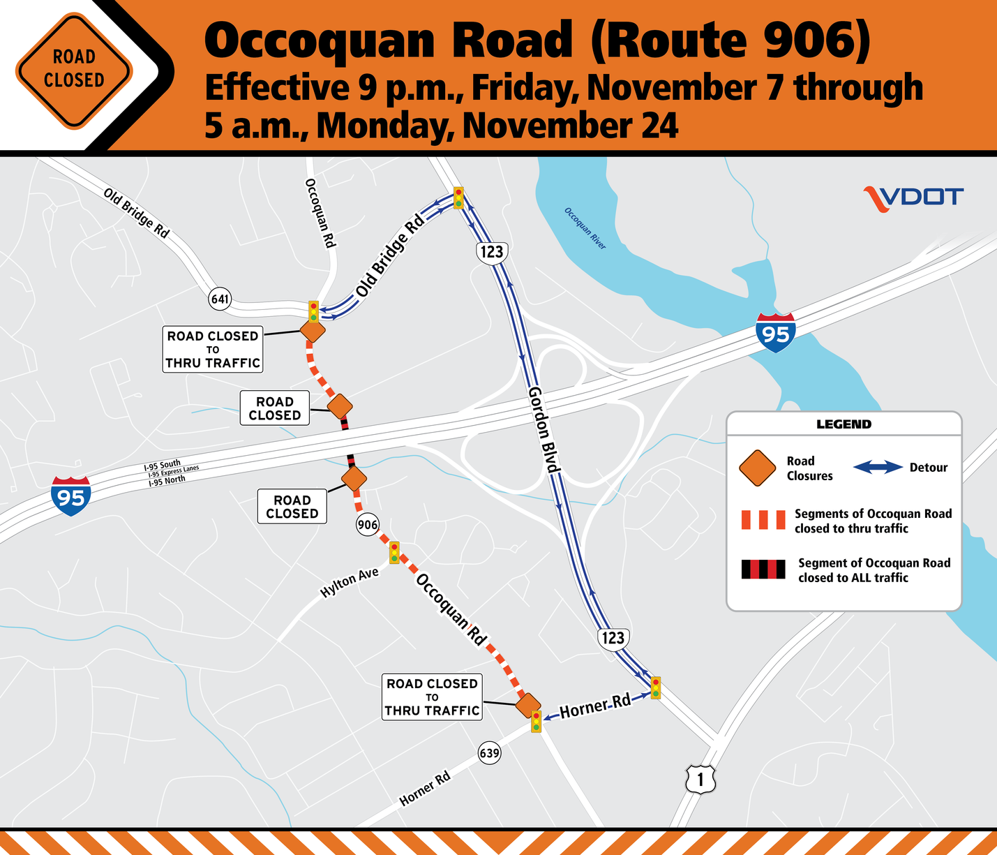 Northern Virginia District | Occoquan Road two-week closure at I-95 ...