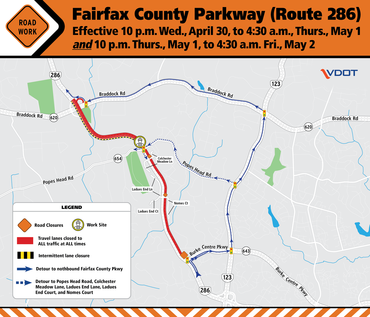 Northern Virginia District | Fairfax County Parkway nighttime closures ...