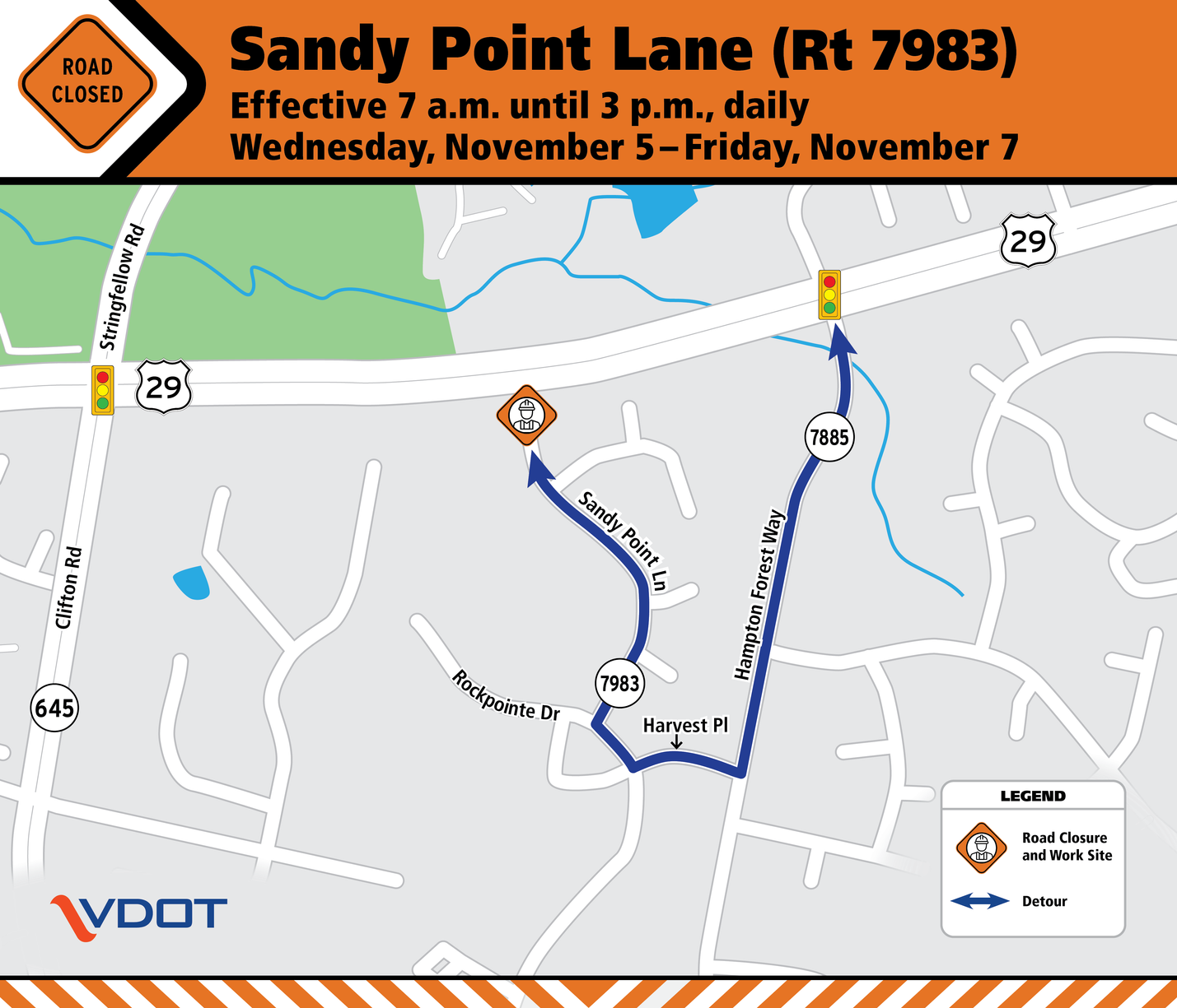 Northern Virginia District | Sandy Point Lane daytime closures at Route ...