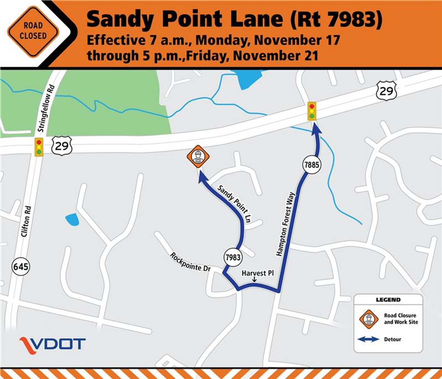 Northern Virginia District | Sandy Point Lane five-day closure at Route ...
