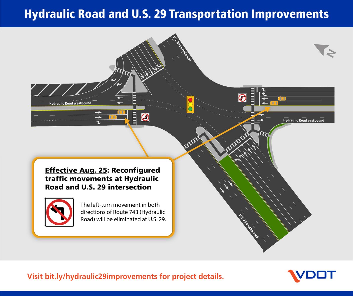 Culpeper District | Traffic pattern to change at Hydraulic Road and U.S ...