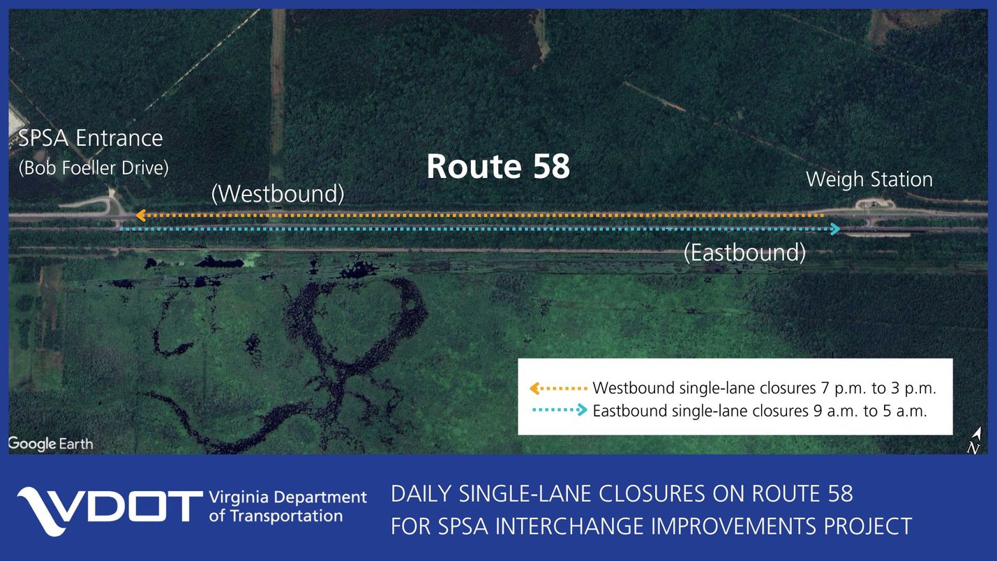 Hampton Roads District | Daily single-lane closures scheduled on Route ...