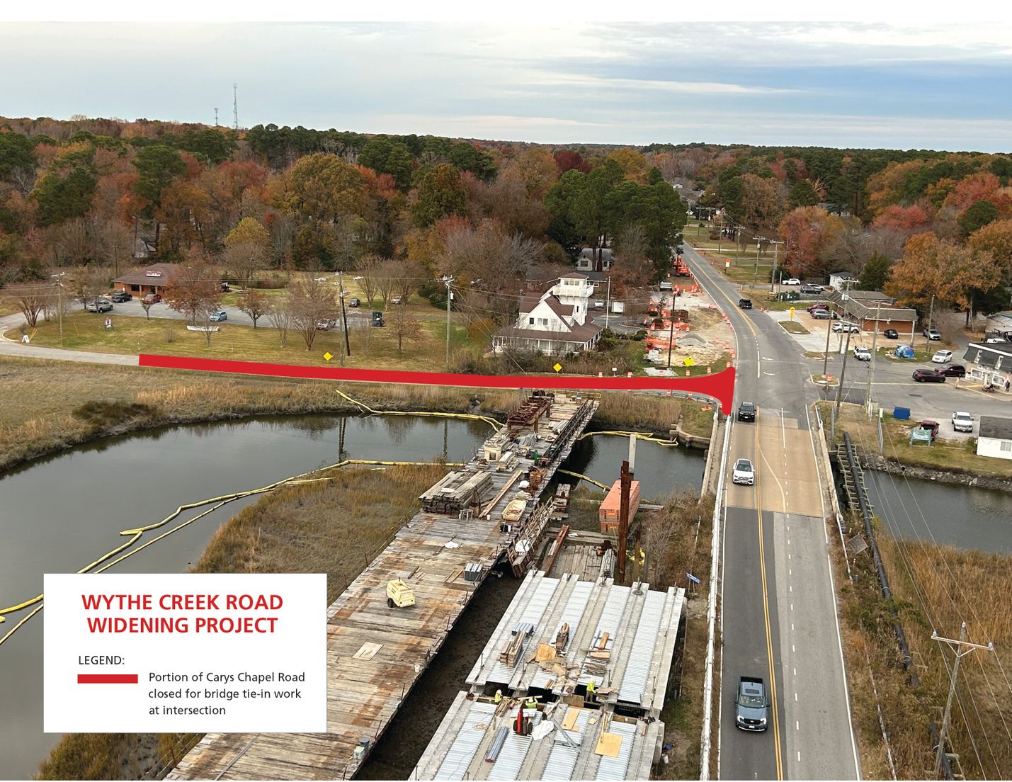 Hampton Roads District | Carys Chapel Road closure at Wythe Creek Road ...