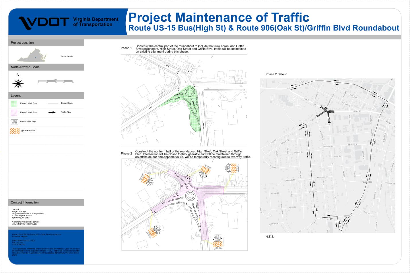 Farmville roundabout, Oak Street/High Street/Griffin Boulevard ...