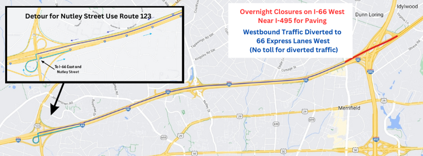 Northern Virginia District | Overnight lane closures on I-66 West at I ...