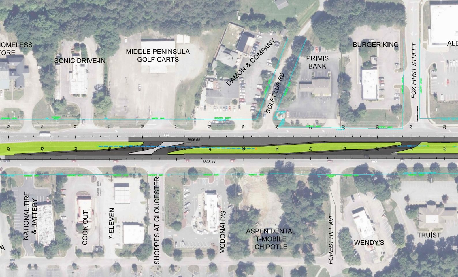 Route 17 at Fox First Street and Shoppes at Gloucester intersection ...